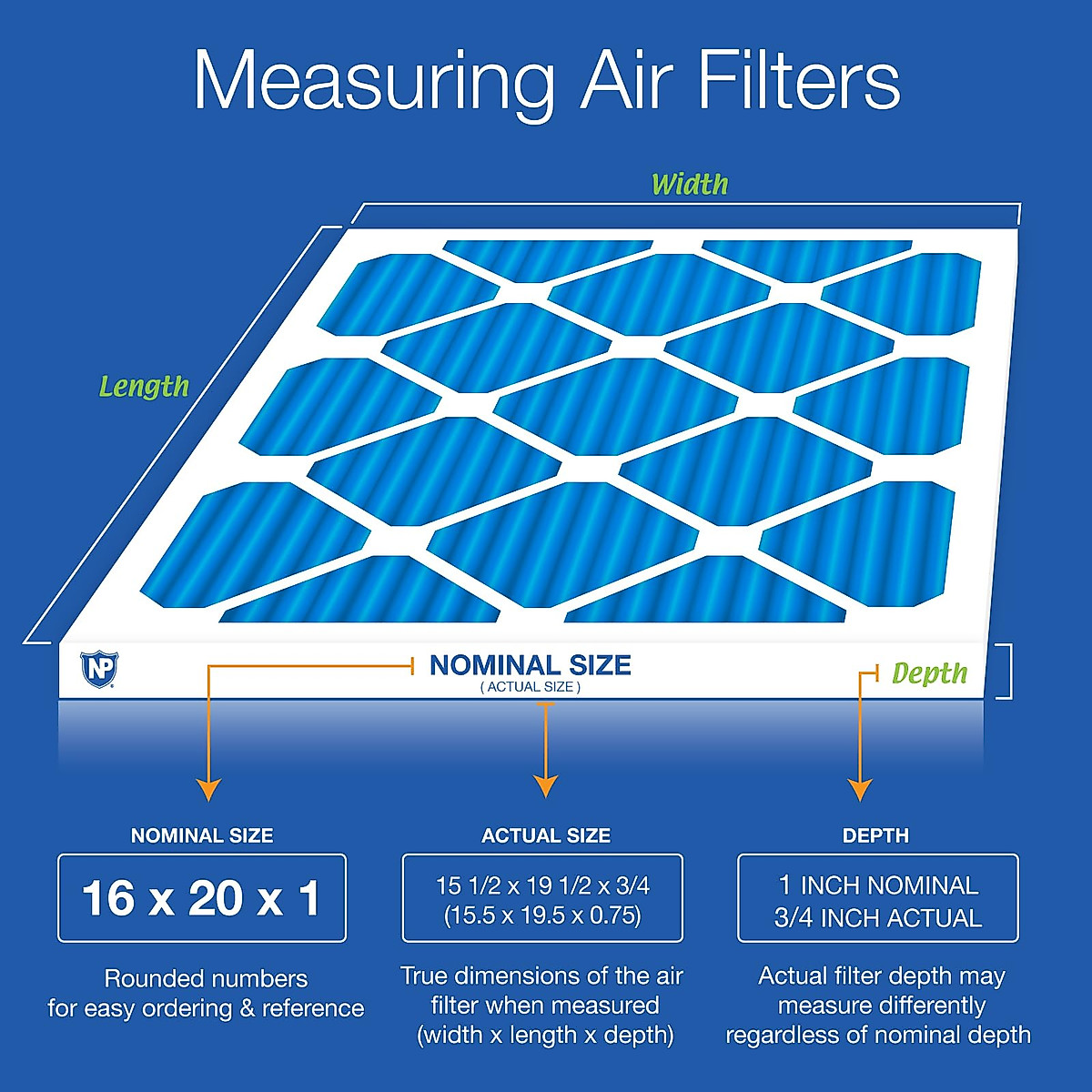 Nordic Pure 16x20x1 MERV 7 Pleated AC Furnace Air Filters 6 Pack