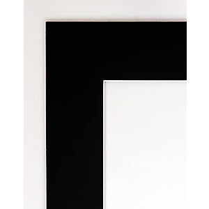 Picture Matboard | Custom Opening | Archival - Conservation Grade Mat | Black - White| 300 Years Lifespan (13x19, Black)