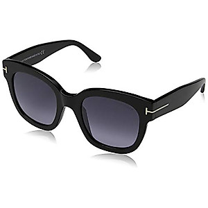 Tom Ford FT0613 01C Shiny Black Beatrix Square Sunglasses Lens Category 3 Lens, 52-22-140