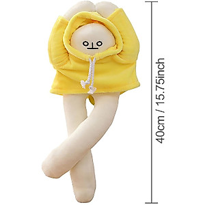 Plush Banana Man Toy, 16inch Weird Banana Man Doll with Magnet, Funny Poseable Decompression Toy Stuffed Animals Doll Gifts for Boys Girls Birthday Party Christmas(Yellow)