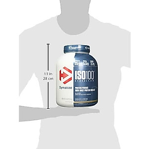 Dymatize ISO100 Hydrolyzed Protein Powder, 100% Whey Isolate Protein, 25g of Protein, 5.5g BCAAs, Gluten Free, Fast Absorbing, Easy Digesting, Cookies and Cream, 5 Pound
