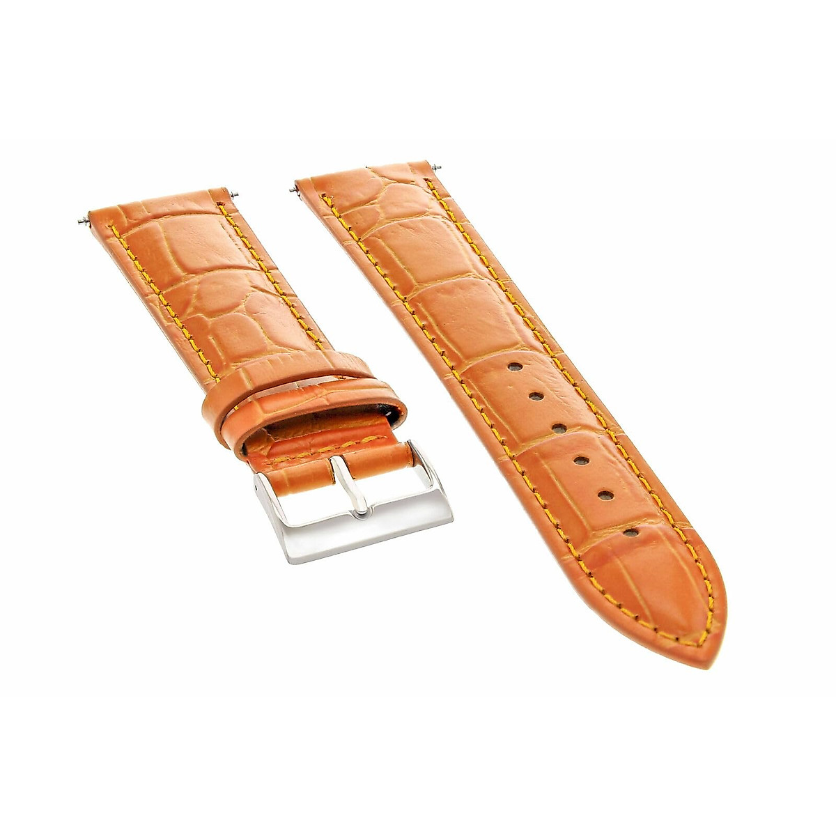 Ewatchparts 22MM LEATHER WATCH BAND STRAP COMPATIBLE WITH IWC PILOT PORTUGESE TOP GUN WATCH ORANGE