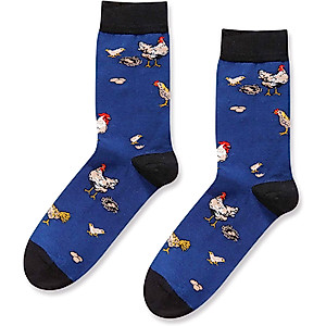 HAPPYPOP Funny Chicken Gifts Men Chicken Gifts for Chicken Lovers Rooster Gifts, Farm Animal Chicken Socks