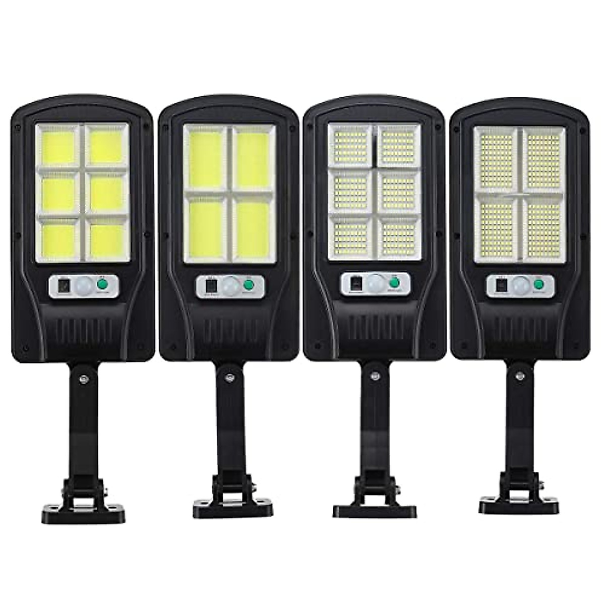 AKSPET Lights 1pack LED COB Solar Light IP65 Waterproof PIR Motion Sensor Remote Control Garden Outdoor Lighting Solar Street Lamp with Lamp Pole Household Bulbs (Color : Style 2)