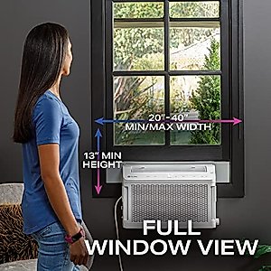 GE Profile ClearView Inverter Window Air Conditioner 12,200 BTU, Inverter Technology, Ultra Quiet for Large Rooms, Full Window View with Easy Installation, Energy-Efficient, 12K Window AC Unit, White