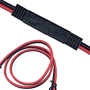 SAE to SAE Extension Cable - 12AWG Quick Disconnect Wire Harness with Waterproof Cover for Solar Panel Battery Automotive RV Camp Trailer Tractor （3FT） Black