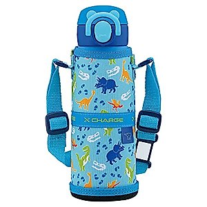 Zojirushi SM-UA48-AJ Water Bottle, Kids, One-Touch Stainless Steel Mug, Seamless, 1.6 fl oz (0.48 L), Dinosaur Blue