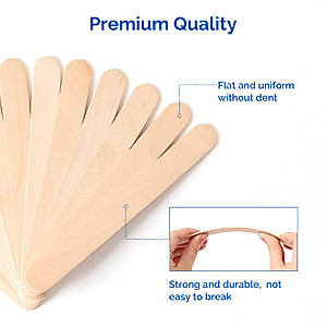 JMU Tongue Depressors 100pcs, 6" Tongue Blades Wooden Non-Sterile for Crafts Medical Tattoo Popsicle