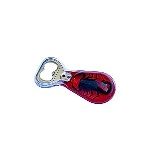 Trendy Zone 21 Black Scorpion Red Background Bottle Opener, Acrylic Wine Beer Opener, Sturdy Steel With Magnet, For Kitchen Bar Restaurant - Red