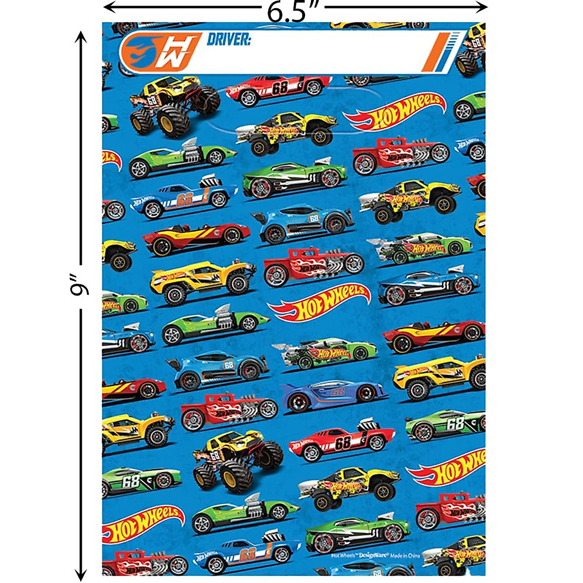 Hot Wheels Wild Racer Folded Loot Bags - 9" x 6.5" (8 Pc.) - Perfect for Birthday Celebrations & Racing Themed Events