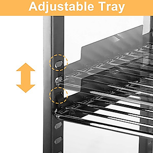 Nurxiovo 27inch Countertop Food Warmer Display Cases Pizza Commercial Heated Bakery Stainless Steel Hot Pastry Restaurant self Service Empanda Patty w/ 3 Shelves 25-1/2 X 27 X 19in