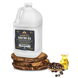ANCIENT HEALTH REMEDIES Organic Unrefined Cold Pressed PURE CASTOR CARRIER OIL Bulk Wholesale Beauty, Hair Growth Moisturizing DIY Oil For Body Butter Skin Products & Skin Softening(INDIA) (1 gallon)