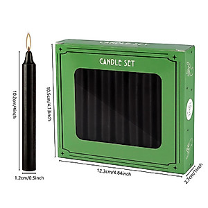 Unscented Black Taper Candles, 4 Inch, 20 Pcs, Smokeless Candles for Dinners, Parties, Ceremonies, Shabbat, 1.5 Hours