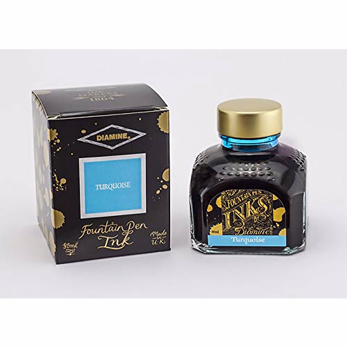Diamine 80ml Turquoise fountain pen ink bottle