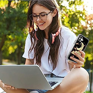 BWEGRHE for Samsung Galaxy A04 4G Clear Case with Moon Cloud Pattern Designed, Transparent Dual Layer Soft TPU Bumper + Hard PC Shockproof Protective Phone Case for Galaxy A04 4G