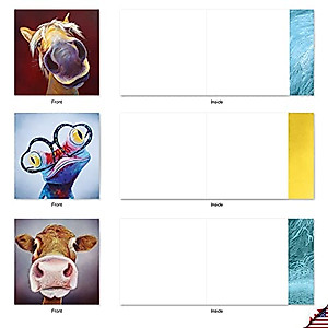 The Best Card Company - 10 Adorable Note Cards Blank (4 x 5.12 Inch) - Wildlife and Animal Cards, Assorted Boxed Kids Set - Animal Magnetism AMQ6218OCB-B1x10
