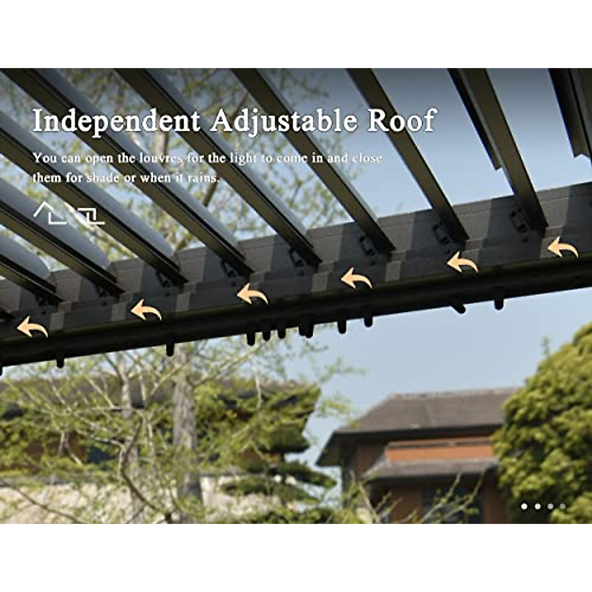 Domi Outdoor Louvered Pergola 12'x20' with Adjustable Aluminum Roof,Grill Gazebo for Patios,Aluminum Frame with Curtains and Mesh for Garden,Patio,Backyard, Dark Brown