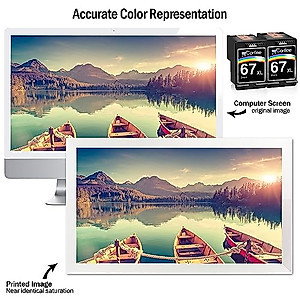 Cartlee Remanufactured Ink Cartridge Replacement for HP Ink 67 XL for HP 67xl Ink cartridges Black Combo Pack for HP 67 Ink cartridges Black Combo Pack 67xl for HP Printer Ink Envy 6000 67