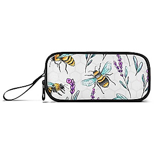 ALAZA Big Capacity Pencil Pen Case Office College School Large Storage Bee Lavender(l1) Makeup Brush Pouch Holder Box Organizer(228cr1a)