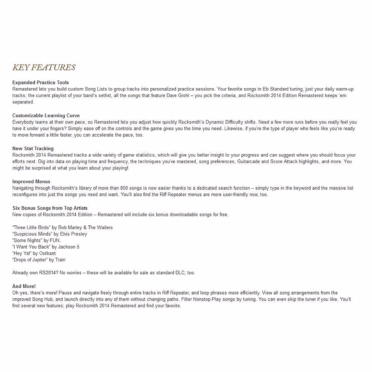 Rocksmith 2014 Edition Remastered - Xbox One Standard Edition