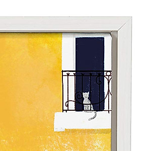 Kate and Laurel Sylvie Lisbon Framed Canvas Wall Art by Maja Tomljanovic, 18x24 White, Colorful Feminine Art Decor