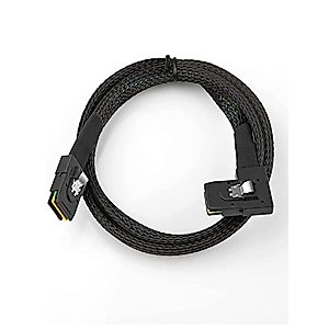 CableCreation 2 Pack Short Internal Mini SAS SFF-8087 to Right Angle SFF-8087 Cord, Internal Mini SAS to Mini SAS Cable, Compatible with RAID or PCI Express Controller, 2.5FT /0.75M…