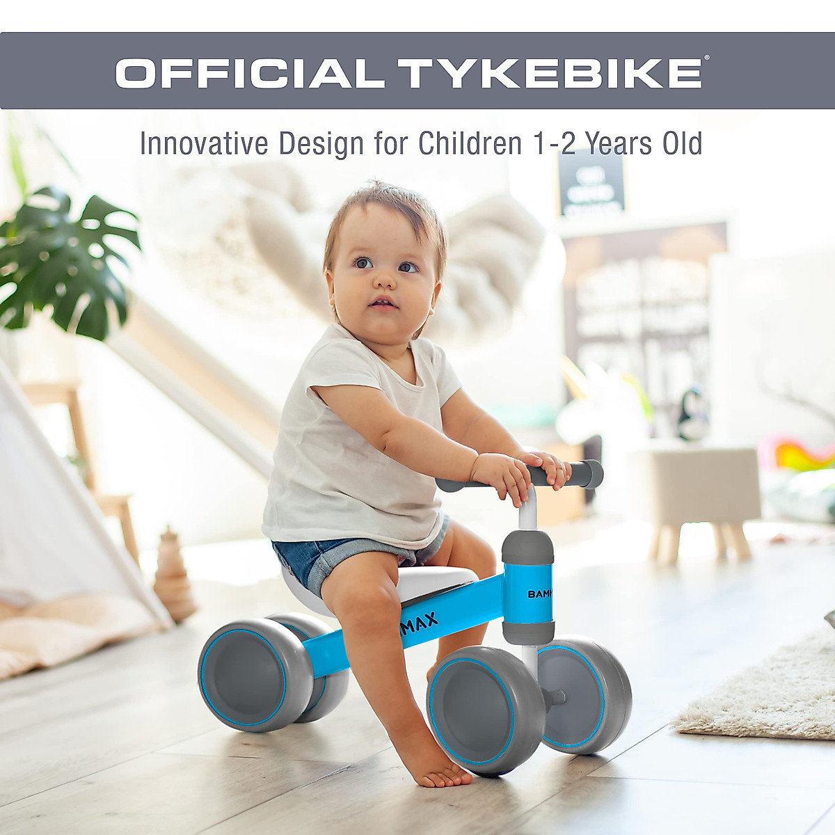 Bammax Official TykeBike® Toddler & Baby Bike | Toddler & Baby Balance Bike Ride On Toy | Easy Glide Wheels & Safer Toddler Bike Steering | Indoor/Outdoor Baby & Toddler Ride On Toy for 1+ Year Old