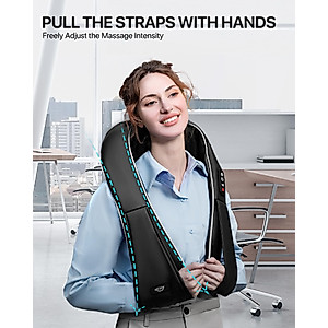 ALLJOY Shiatsu Back and Neck Massager with Heat, Electric Deep Tissue 3D Kneading Massage Pillow for Shoulder, Legs, Foot and Body, Relax Gifts for Women Men Mom Dad