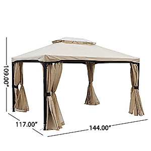 Christopher Knight Home Skyline Gazebo, Black + Beige