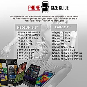 RevereSport Waterproof Running Armband for Phone with Case On (Otterbox, Lifeproof). Sports Phone Holder for iPhone 14/13/12/11/8/XR/Max/Plus/Pro & Samsung S23/S22/S21/S20/S10/Ultra & More