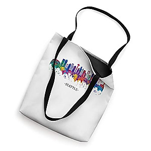 City Watercolor Skyline Home State Souvenir Seattle Tote Bag