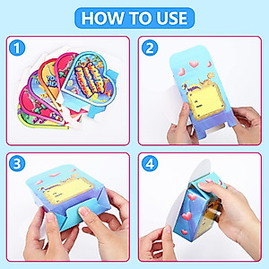 Lumiparty 12 Packs Valentines Dinosaur Building Blocks Toys with Heart Boxes for Valentine Kids Classroom Exchange, Prize Supplies, Valentine’s Gifts Exchange School Rewards