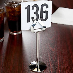 TrueCraftware- Set of 12 Stainless Steel 8" Table Card Stand Heavy Base- Table Number Holders Place Card Holder Table Picture Holder Wire Photo Holder Clips Picture Note Photo Stand
