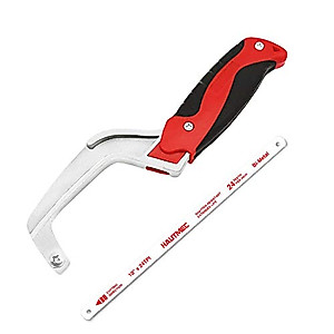 HAUTMEC Mini Hacksaw – Compact Hand Hack Saw Metal Frame With Bimetal HSS Blade HT0035-PL