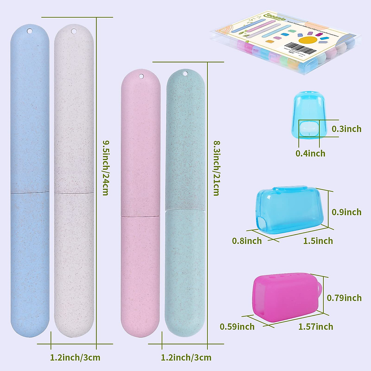 Travel Toothbrush Case, Breathable Toothbrush Travel Containers, Portable Protective Toothbrush Holder Case for Travel, Camping, School, Home, Gym, Vacation (13 Packs)