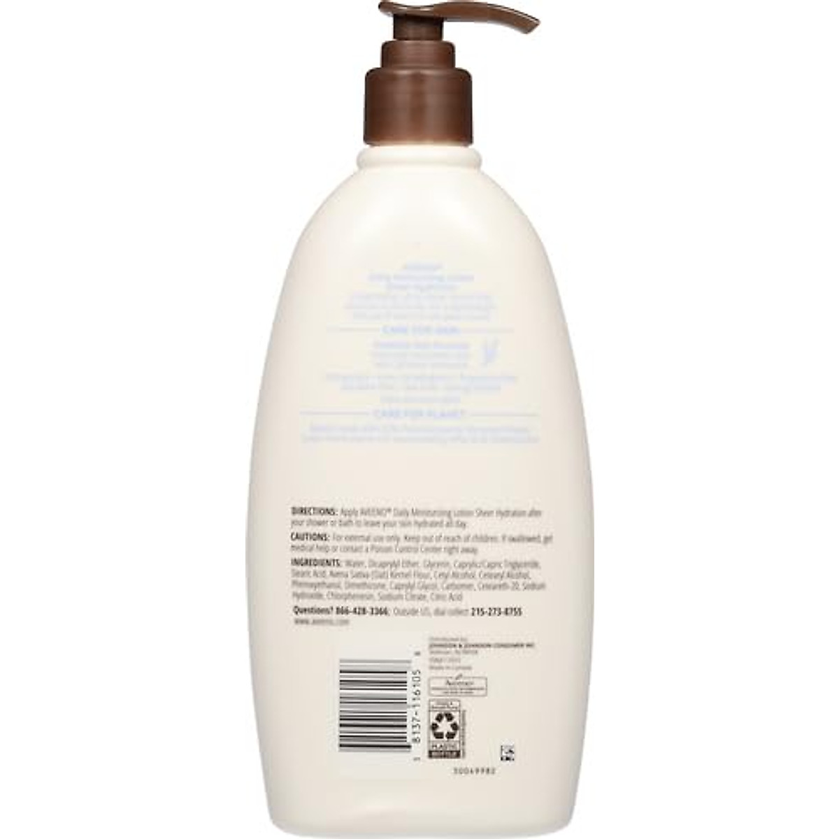 Aveeno Sheer Hydration Daily Moisturizing Fragrance-Free Lotion with Nourishing Prebiotic Oat, Fast-Absorbing Body Moisturizer for Dry Skin with Lightweight, Breathable Feel, 18 fl. oz