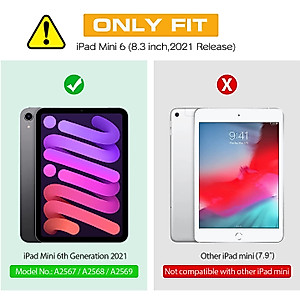 SUPLIK Kids Case for iPad Mini 6 (8.3 inch, 2021), iPad Mini 6th Generation Case with Shoulder Strap, Kidproof Shockproof Handle Stand Protective Case for Apple iPad New Mini (6th Gen), Blue