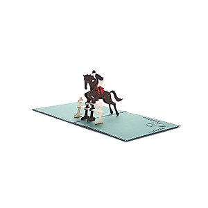 Liif Jumping Horse Equestrian 3D Greeting Pop Up Card, Happy Birthday, Congratulations, Graduation, Good Luck, Sports, Equestrian, Horse Lover