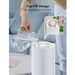 Govee 6L Smart WiFi Humidifiers for Bedroom Large Room Plants, Top Fill Cool Mist Humidifier with App Control, Auto Mode with Sensor, Essential Oil Diffusers and Night Light, Works with Alexa