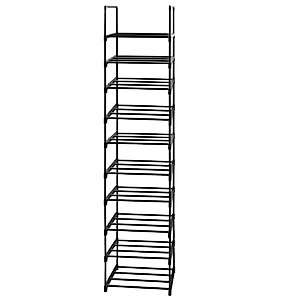 Easyhouse 10 Tier Metal Sturdy Shoe Rack, Narrow Tall Shelf Organizer for Entryway, Closet, Bedroom