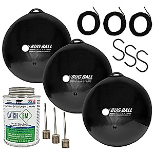 Bug Ball 3 Pack Starter Kit Complete- Odorless Eco-Friendly Biting Fly and Insect Killer with NO Pesticides or Electricity Needed, Kid and Pet Safe