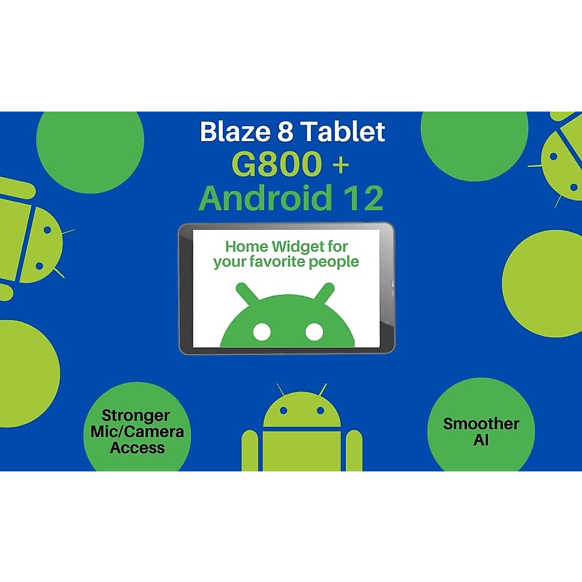 Azpen 8 Inch Unlocked LTE Tablet with Android 12 OS Octa Core CPU 3GB RAM 32GB Storage Dual Cameras IPS HD Display for T-Mobile and AT&T Network