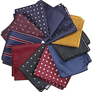 driew 11 Pcs Men Suit Pocket Square Handkerchiefs with Assorted Pattern