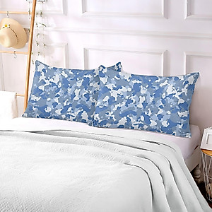 Blue Navy Camo Pillowcase for Hair and Skin Body Pillow Cover Long Body Pillow Pillowcase 20"X 54" Plush Pillow Case with Zipper for Men