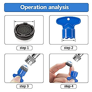 Faucet Aerator Aerator Wrench Aerator Key Flow Restrictor Set for Sink Tap Aerators 20 Pack M16.5 18.5 21.5 24 (4 Size)