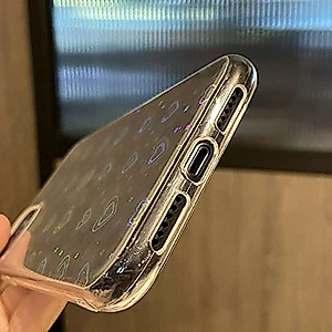 SmoBea Compatible with iPhone 12 Mini Case, for Laser Glitter Bling Heart Soft & Flexible TPU and Hard PC Back Shockproof Cover Women Girls Heart Pattern Phone Case (Rainbow Heart/Clear)
