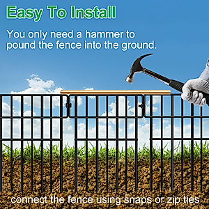 Xeeol 25 Pack Animal Barrier Fence, 27.1ft (L) x 16in (H) Decorative Garden Fencing Border for Yard, Rustproof Metal Wire No Dig Bottom Fence Panels for Dog and Rabbit, Outdoor Patio Decor