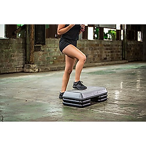 The Step (Made in USA) Original Aerobic Platform – Circuit Size Grey Aerobic Platform and Original Black Risers