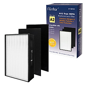 Flintar Type A2 True HEPA Replacement Filter, Made in TAIWAN, Compatible with Filtrete Room Air Purifier FAP-C02-A2, FAP-C03-A2, FAP-T03-A2, FAP-SC02L, Part # 1150101, Filter A2, 1-Pack