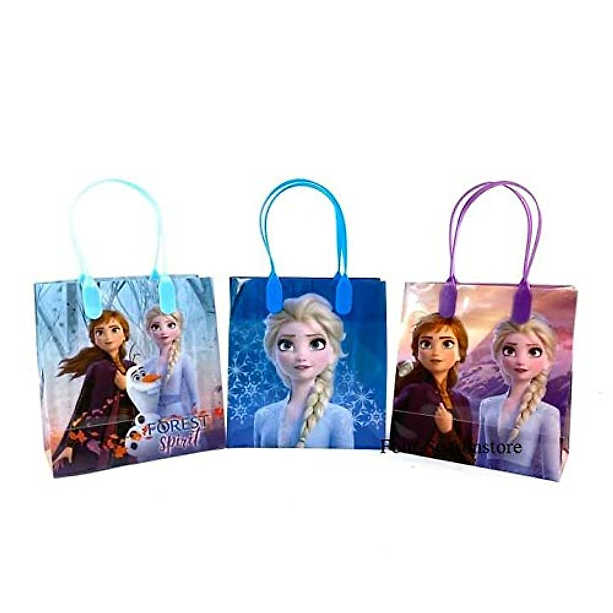 Four-seasonstore Frozen 2 - Elsa, Anna & Olaf Premium Quality Party Favor Goodie Small Gift Bags Color 12pcs ?